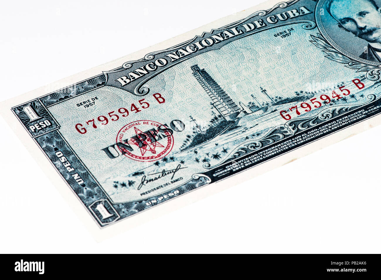1 Cuban peso, the national currency of Cuba Stock Photo - Alamy