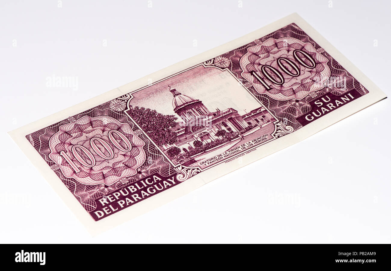 1000 Paraguyan guarani, the national currency of Paraguay Stock Photo ...