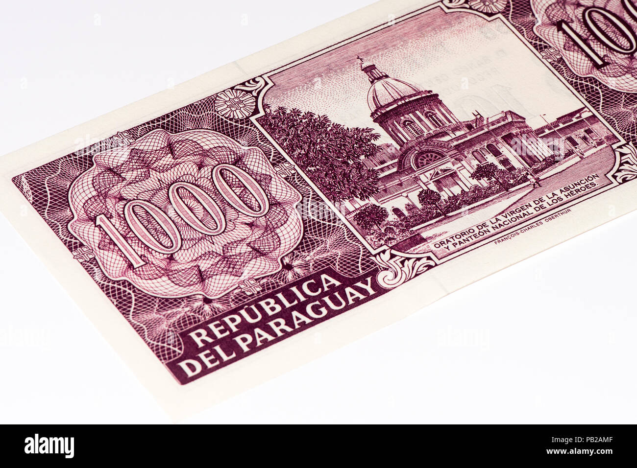 1000 Paraguyan guarani, the national currency of Paraguay Stock Photo ...