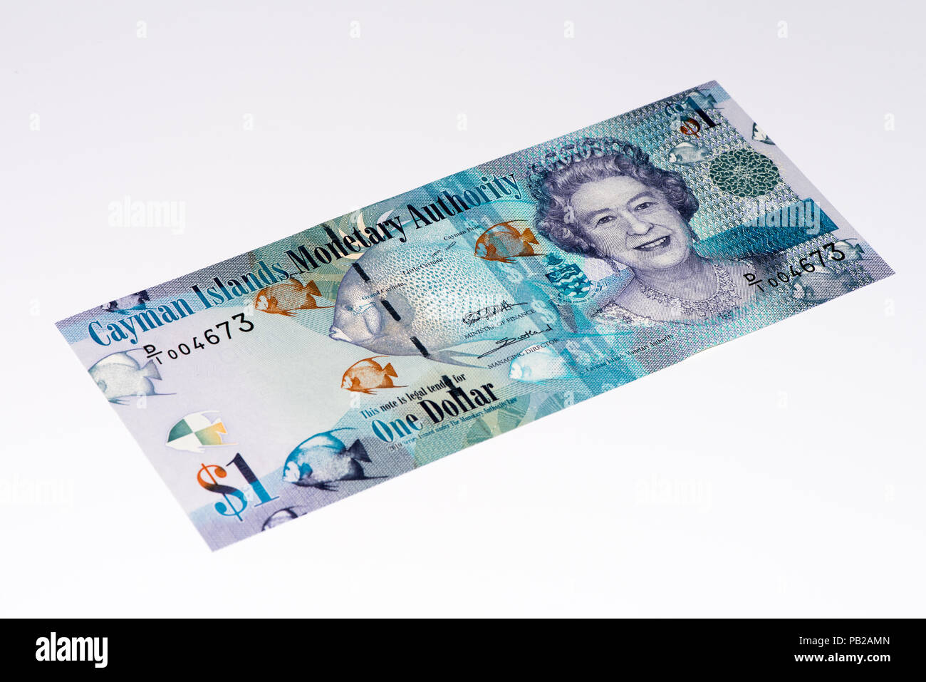 1 Cayman Islands dollar bank note, the national currency of the Cayman ...
