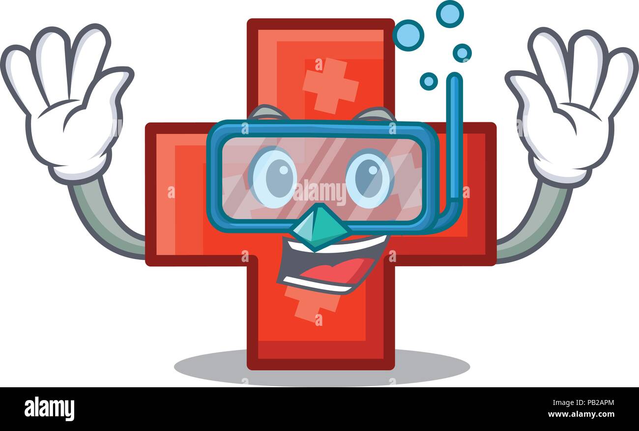 Diving cross character cartoon style Stock Vector Image & Art - Alamy