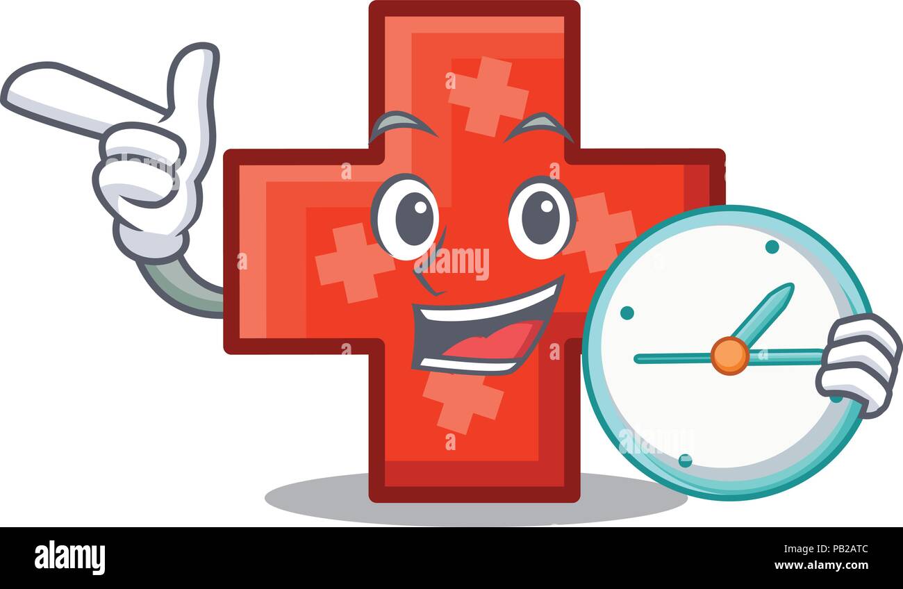 With clock cross character cartoon style Stock Vector Image & Art - Alamy