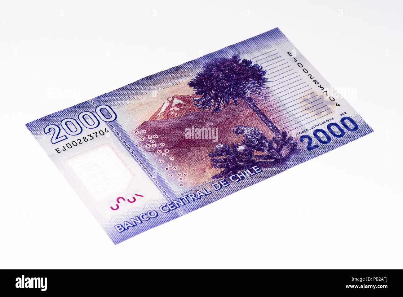 2000 Chilean pesos bank note. Chilean peso is the national currency of ...