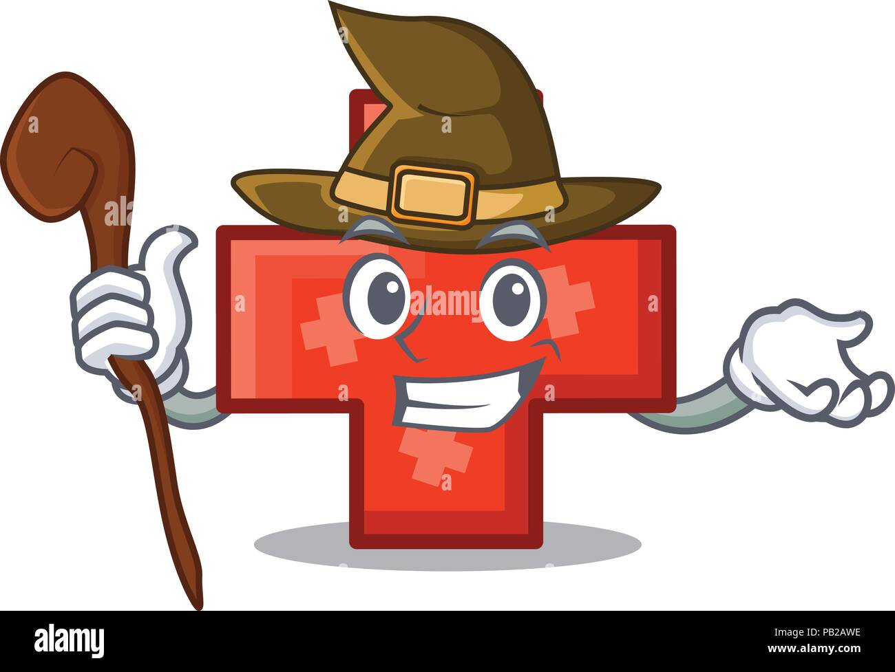 Witch cross mascot cartoon style Stock Vector Image & Art - Alamy