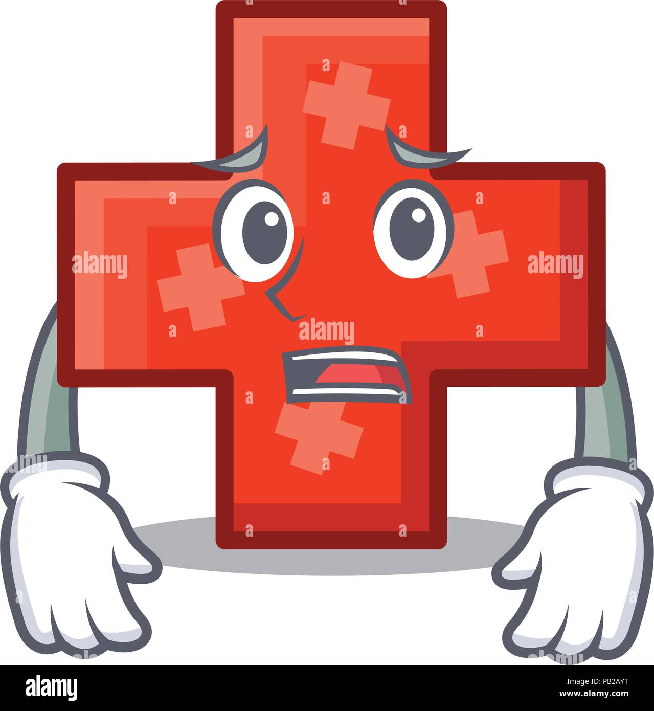 Afraid cross mascot cartoon style Stock Vector Image & Art - Alamy
