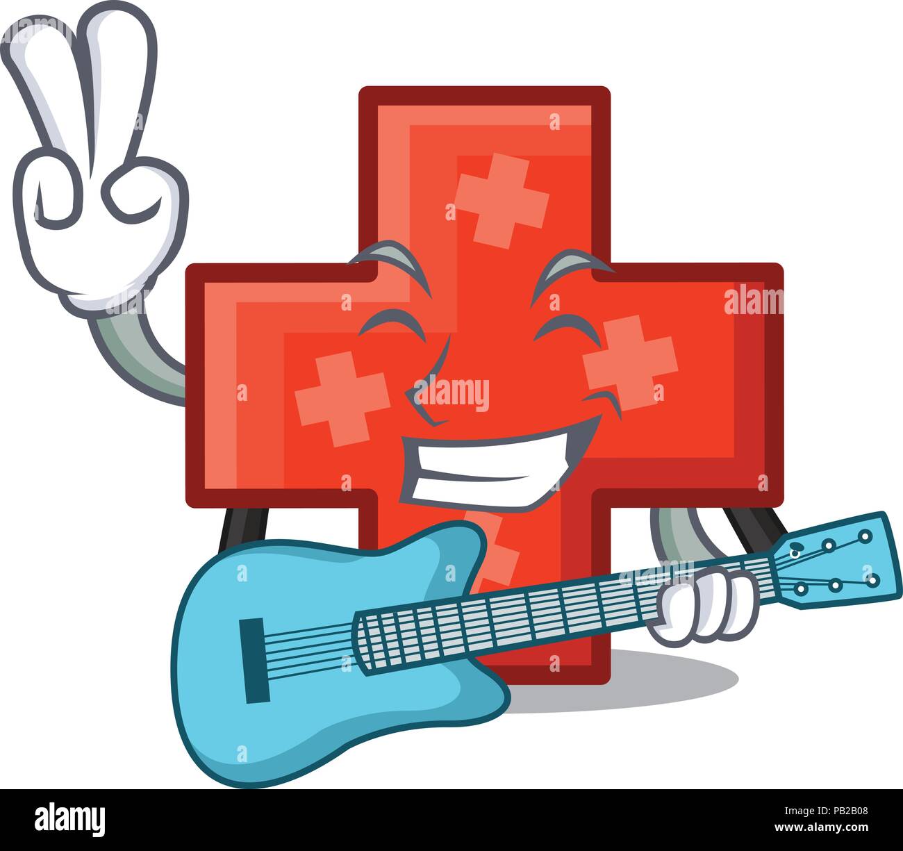 With guitar cross mascot cartoon style Stock Vector Image & Art - Alamy