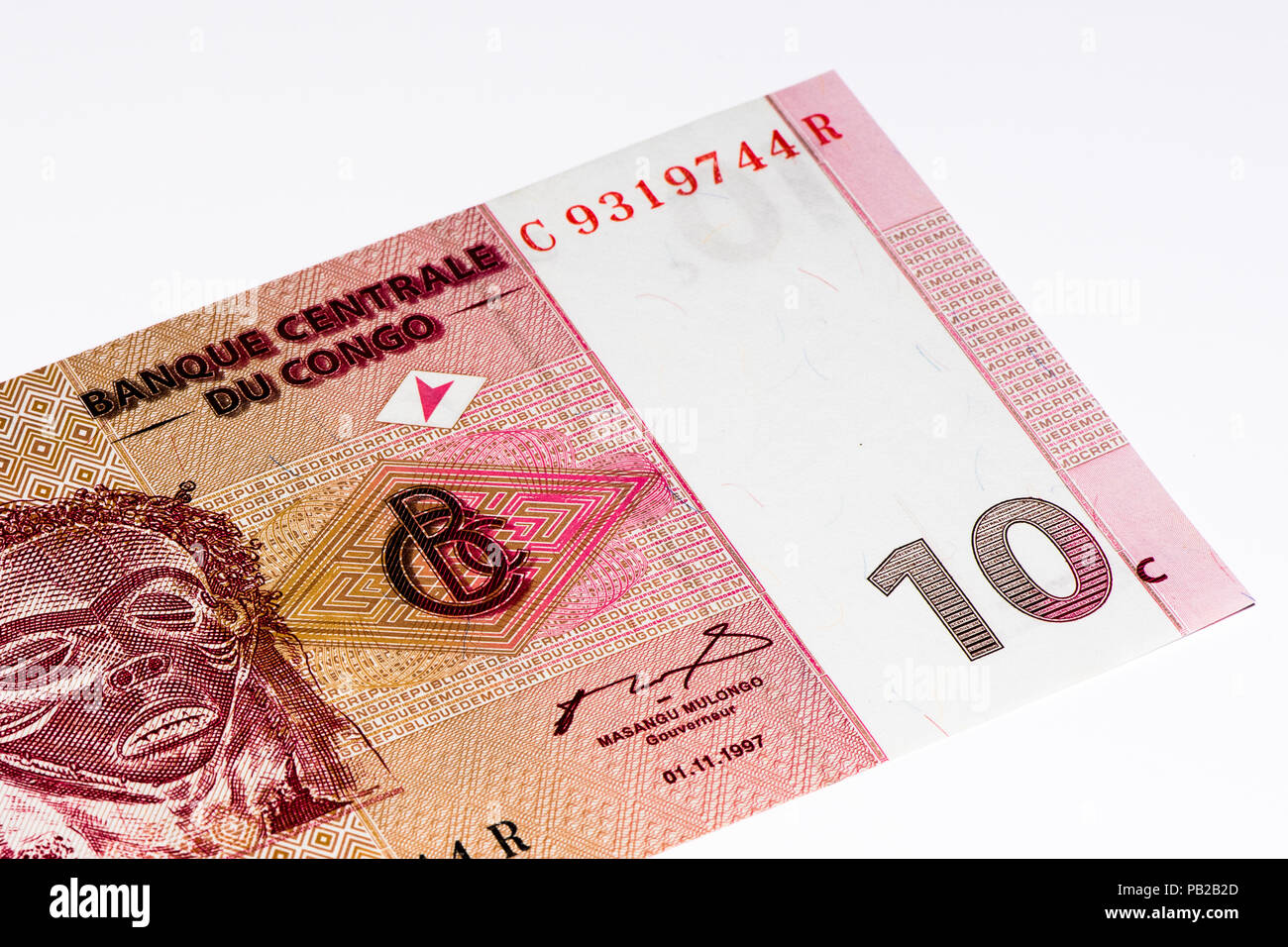 10 centimes bank note of Congo. Centimes is one of the currencies of ...
