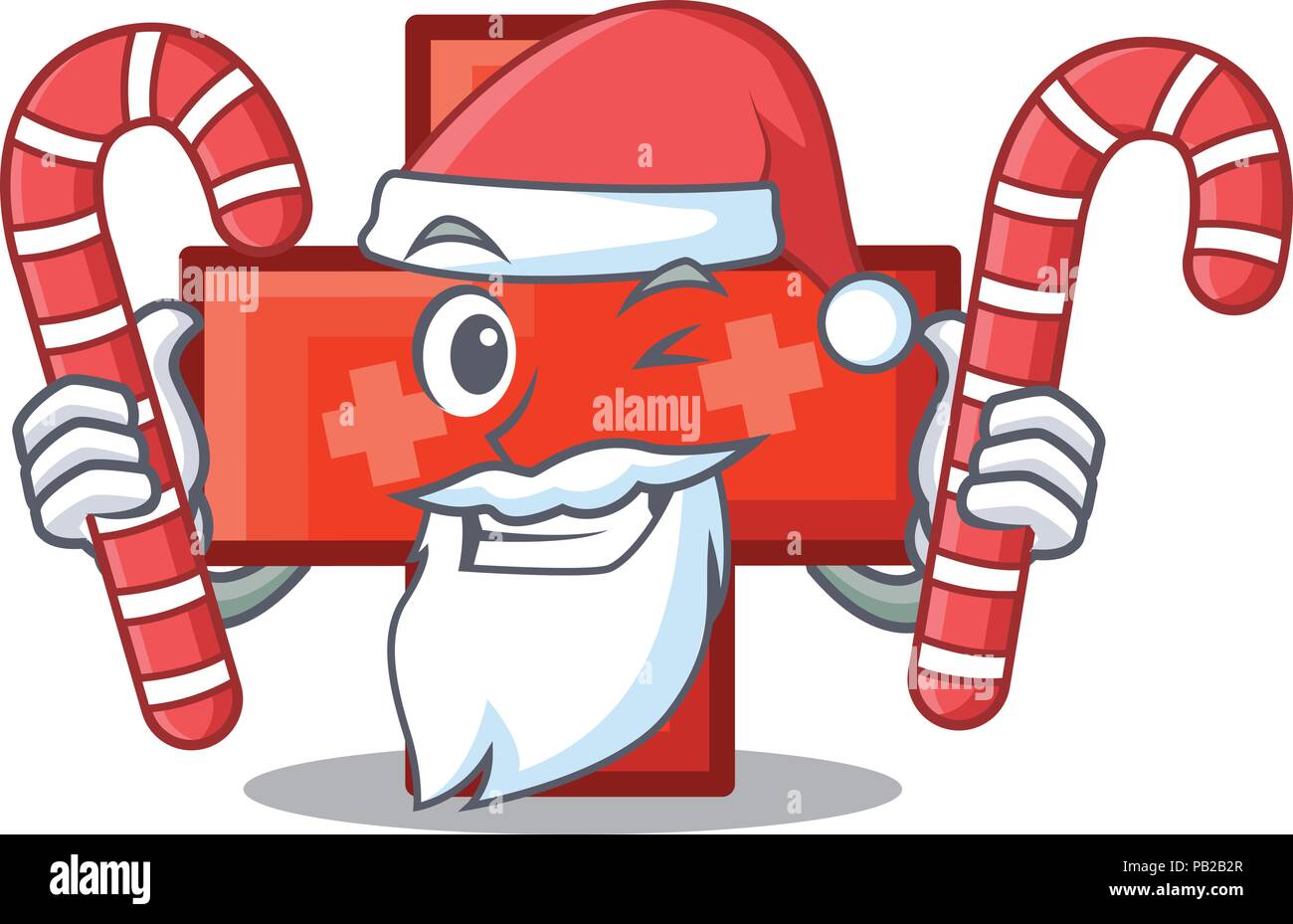 Santa with candy cross mascot cartoon style Stock Vector Image & Art ...
