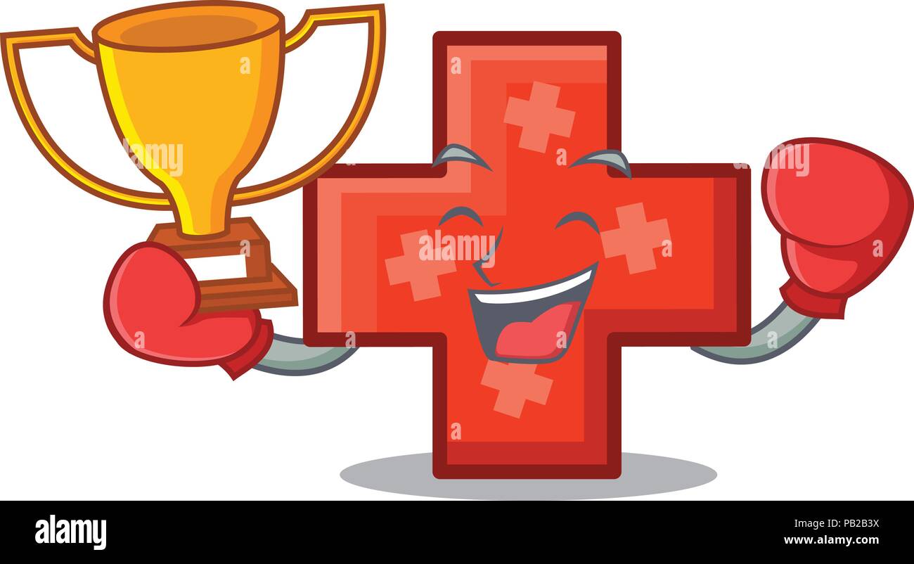 Boxing winner cross mascot cartoon style Stock Vector Image & Art - Alamy