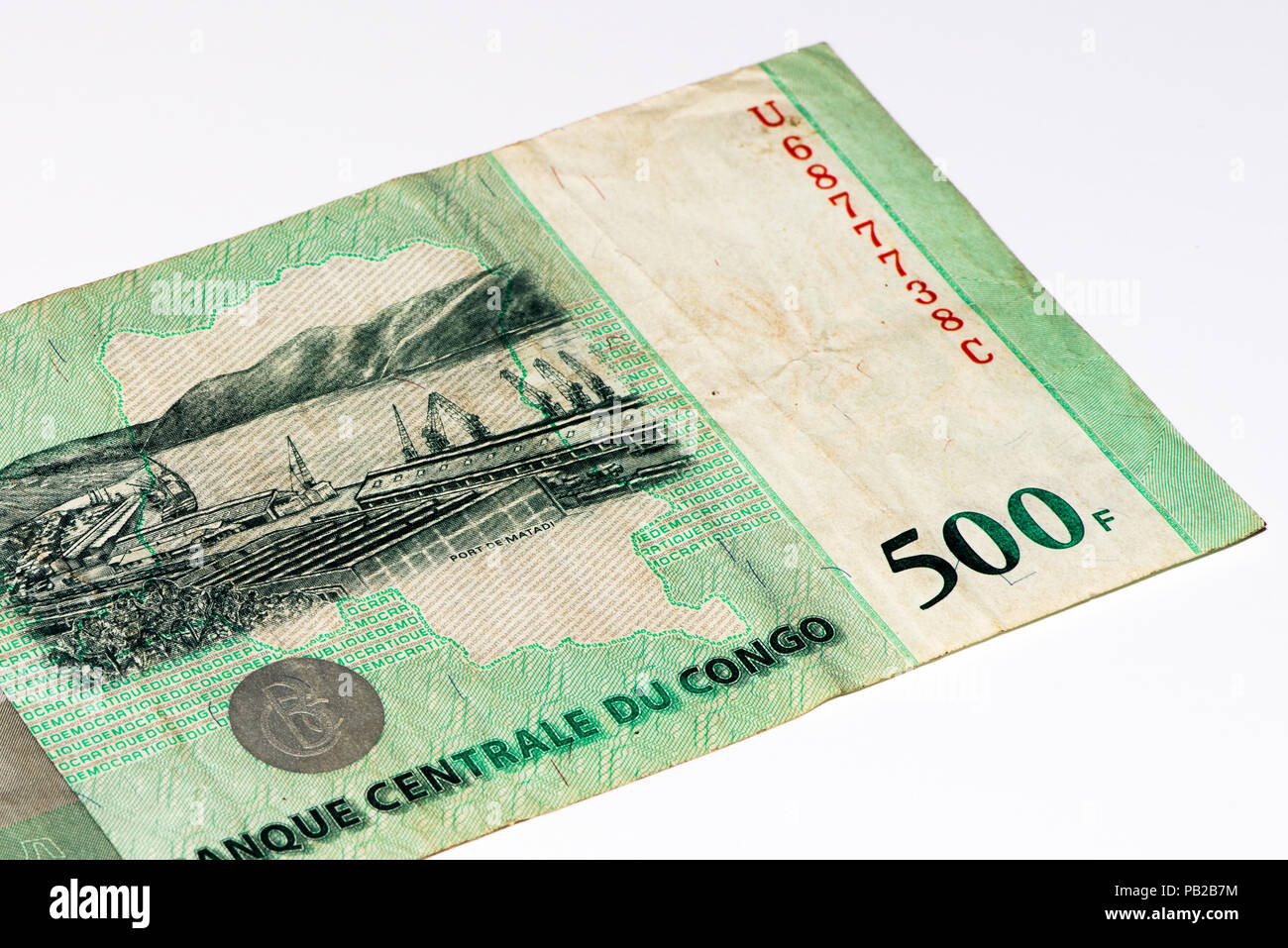 500 Congolese francs bank note of Congo. Congoles franc is the national ...