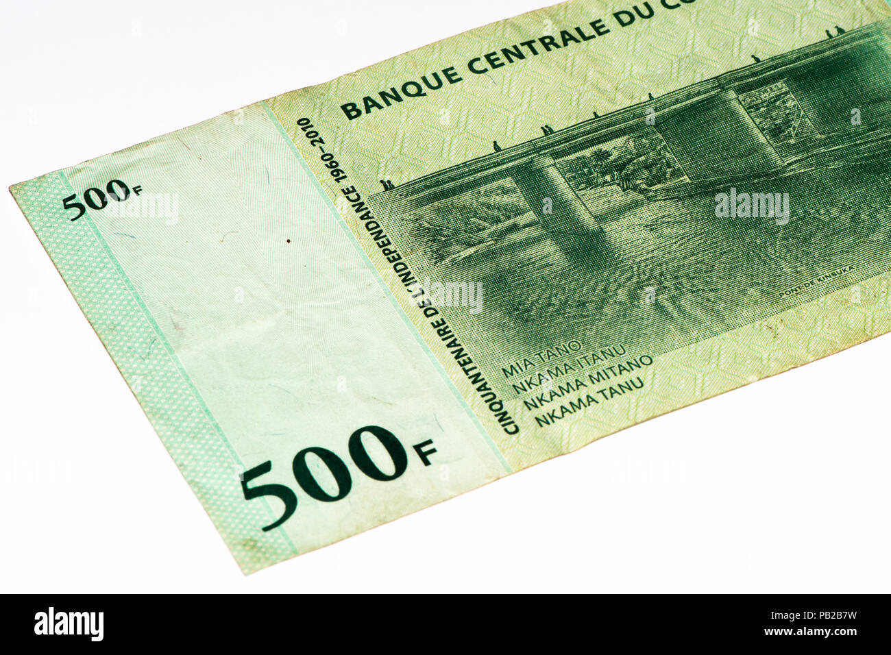 500 Congolese francs bank note of Congo. Congoles franc is the national ...