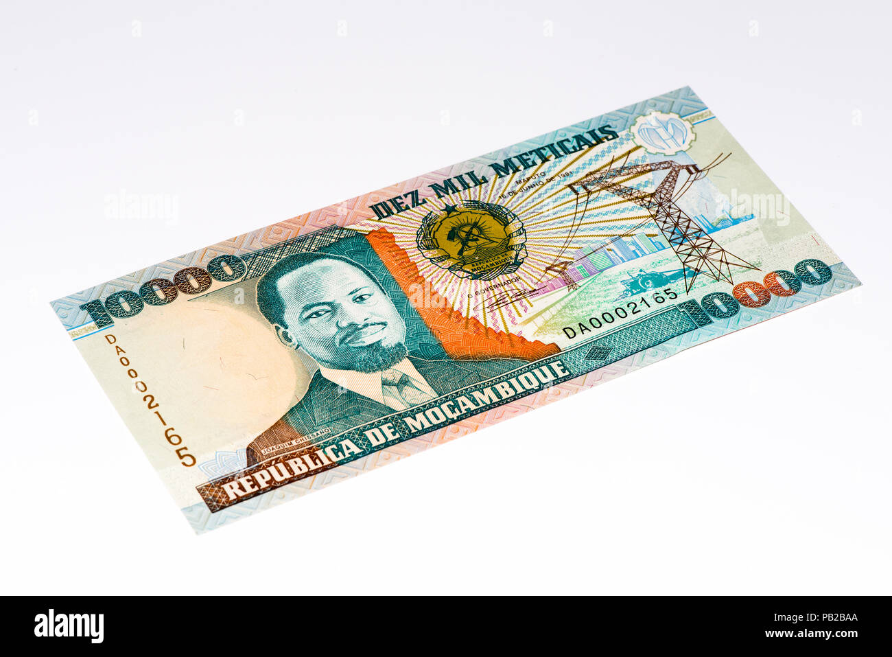 10000 Mozambican escudos bank note. Mozambican escudo is former ...