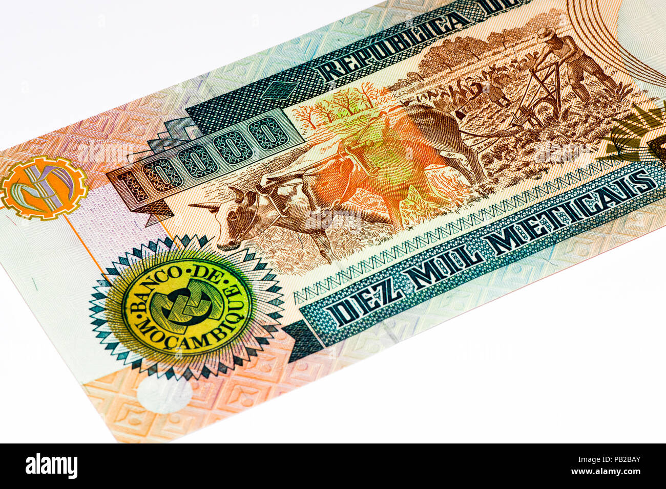 10000 Mozambican escudos bank note. Mozambican escudo is former ...