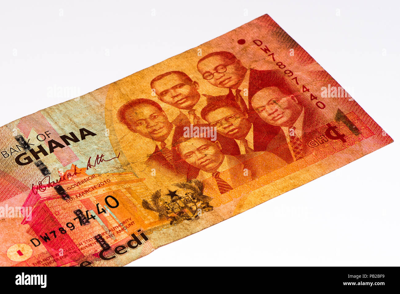 1 Ghana cedi bank note. Ghana cedi is the national currency of Ghana ...
