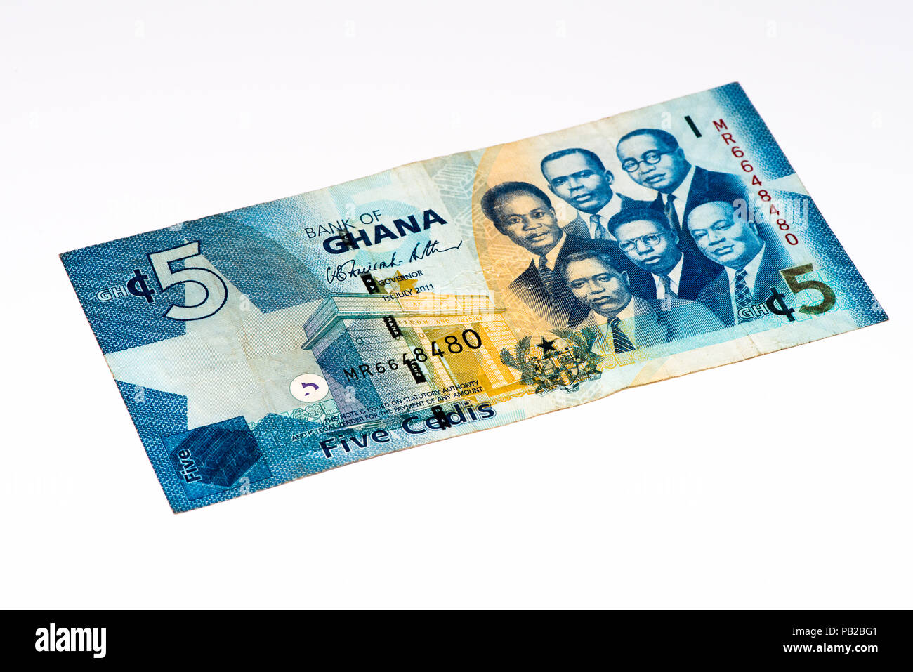 5 Ghana cedi bank note. Ghana cedi is the national currency of Ghana ...