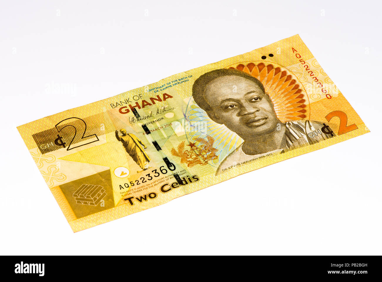 2 Ghana cedi bank note. Ghana cedi is the national currency of Ghana ...