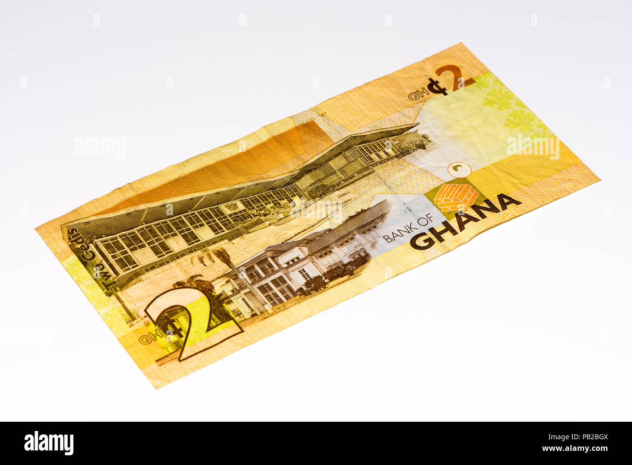 2 Ghana cedi bank note. Ghana cedi is the national currency of Ghana ...