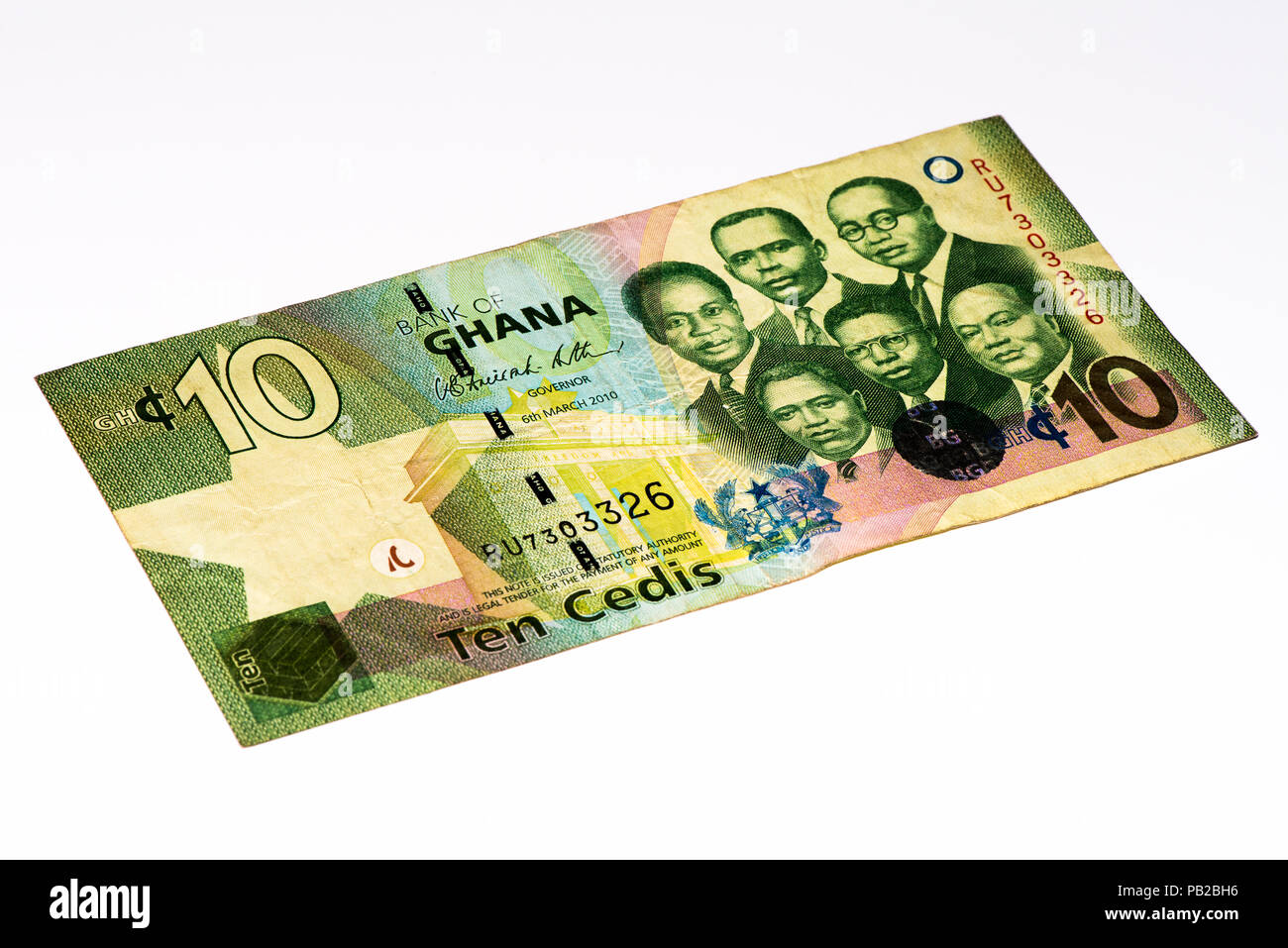 10 Ghana cedi bank note. Ghana cedi is the national currency of Ghana ...