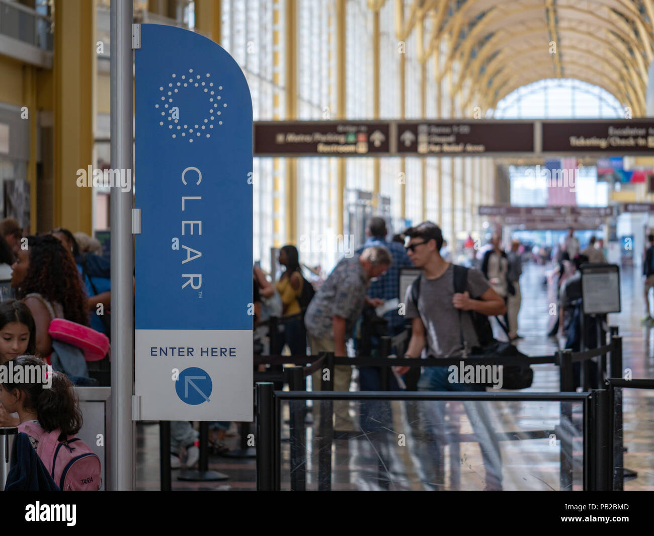 CLEAR, airport line shortcut service, line at TSA security checkpoint ...