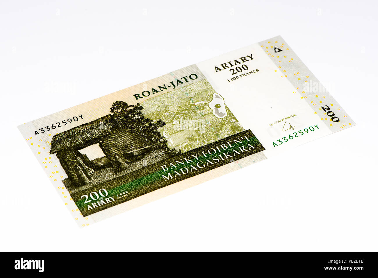 200 Malagasy ariary bank note of Madagascar. Malagasy ariary is the ...