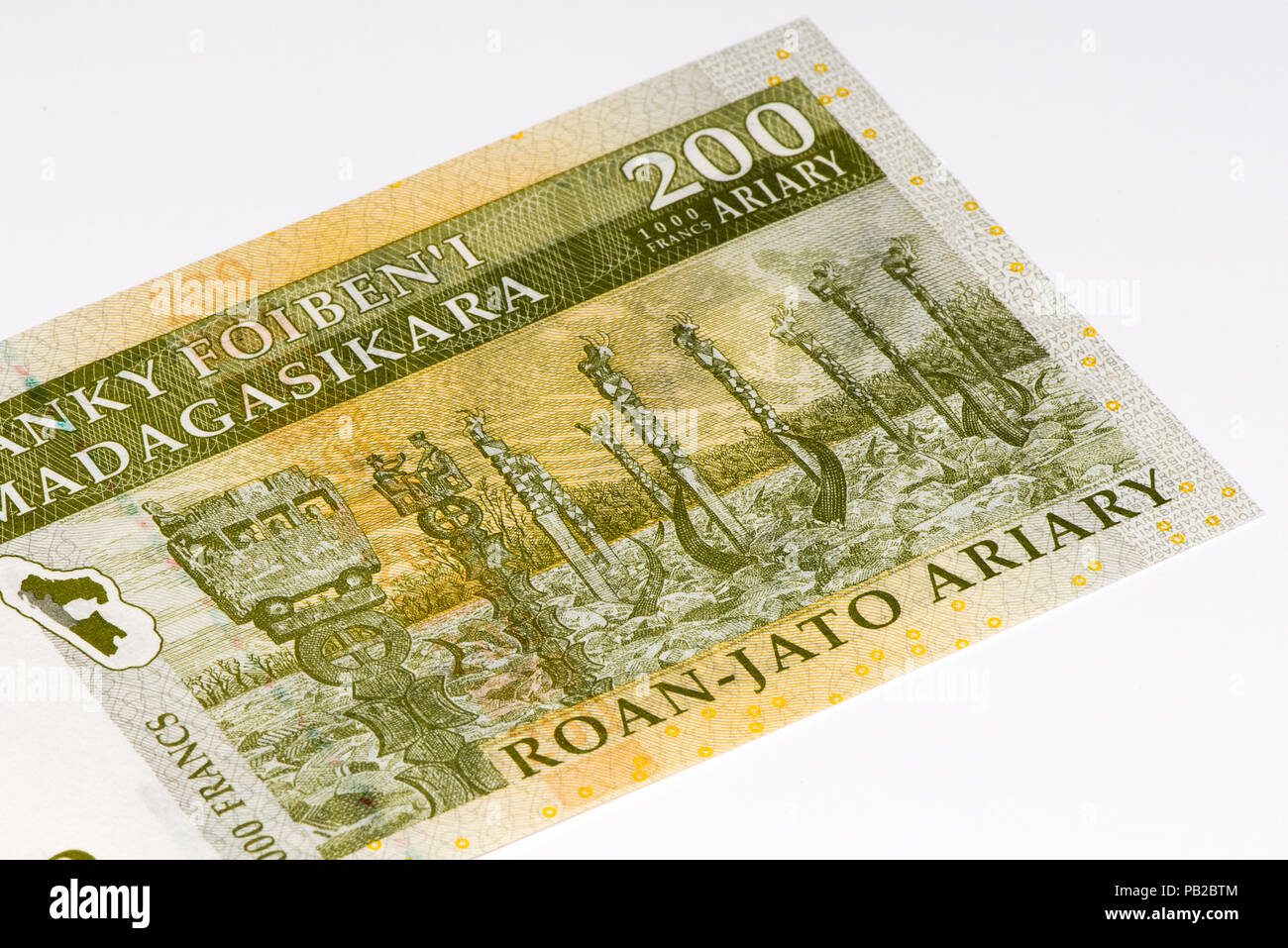 200 Malagasy ariary bank note of Madagascar. Malagasy ariary is the ...