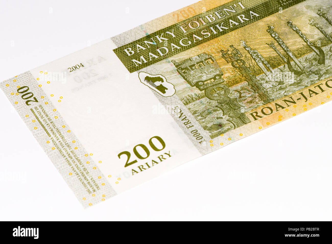 200 Malagasy ariary bank note of Madagascar. Malagasy ariary is the ...