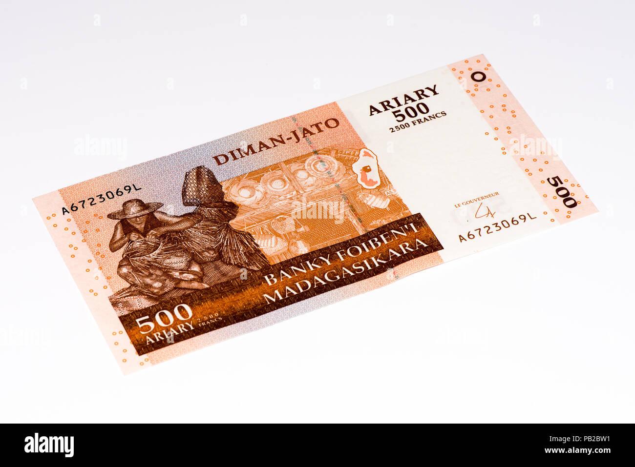 500 Malagasy ariary bank note of Madagascar. Malagasy ariary is the ...