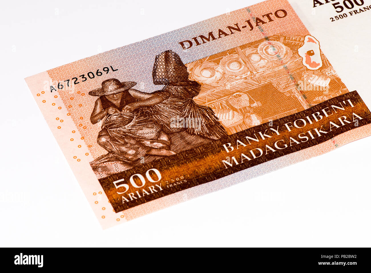 500 Malagasy ariary bank note of Madagascar. Malagasy ariary is the ...