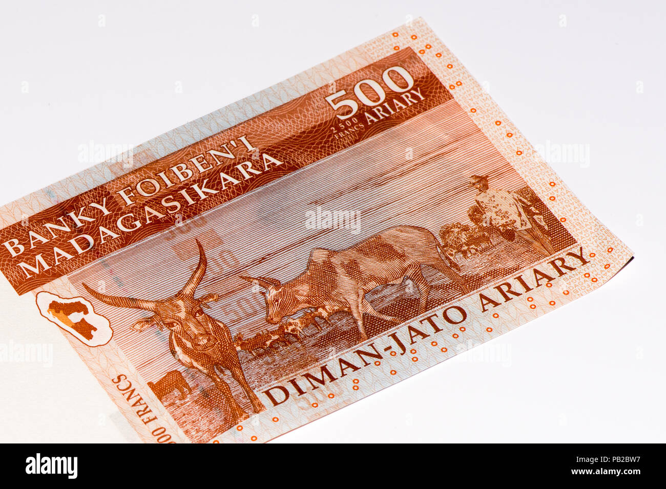 500 Malagasy ariary bank note of Madagascar. Malagasy ariary is the ...