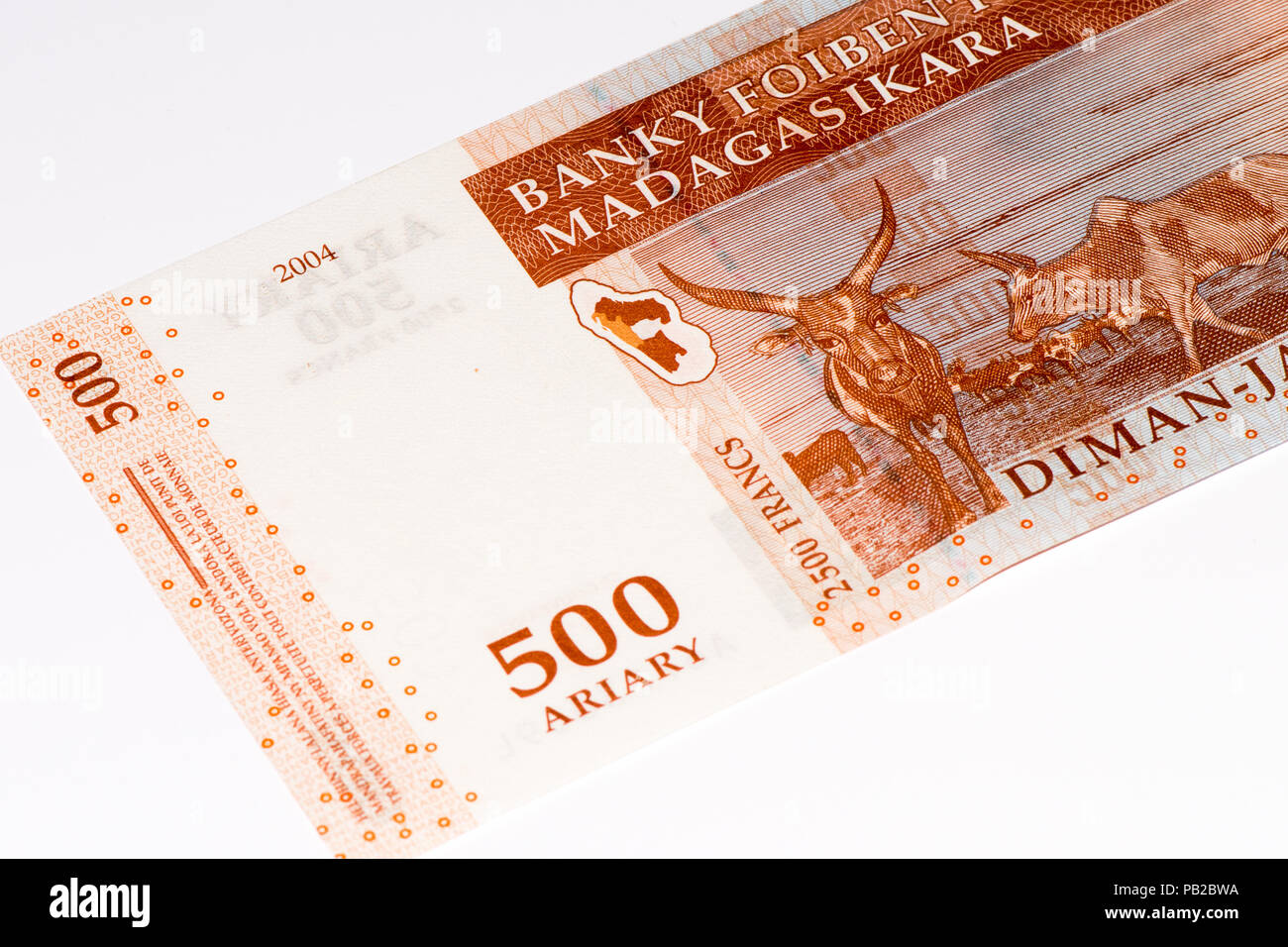 500 Malagasy ariary bank note of Madagascar. Malagasy ariary is the ...