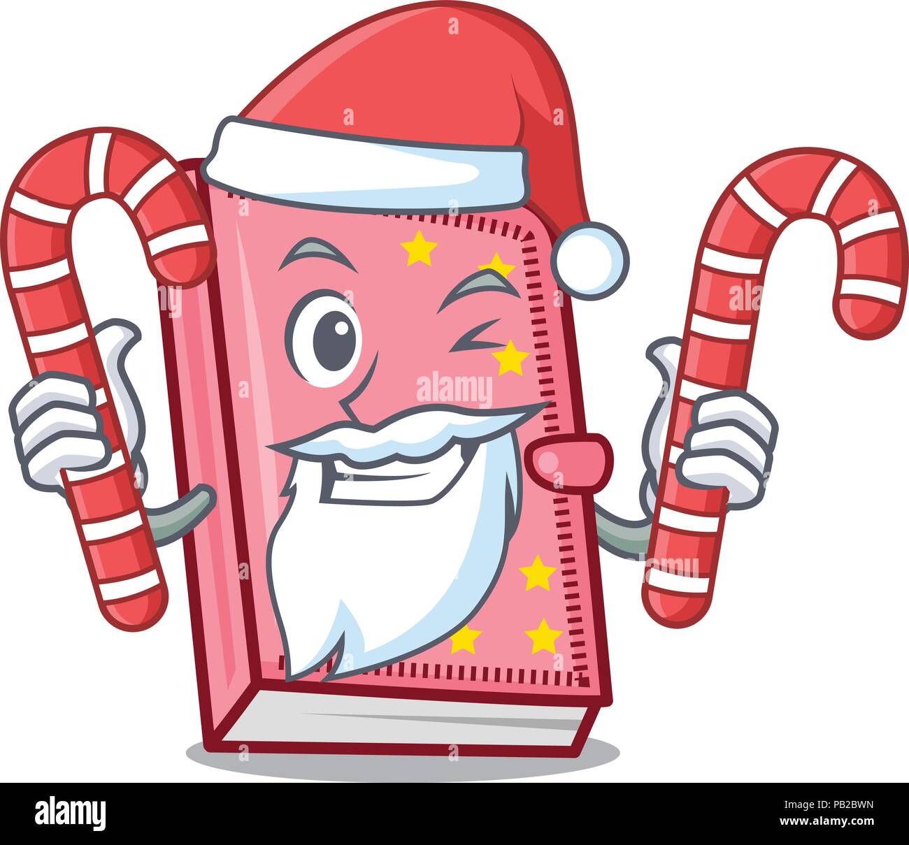 Santa with candy diary mascot cartoon style Stock Vector Image & Art ...