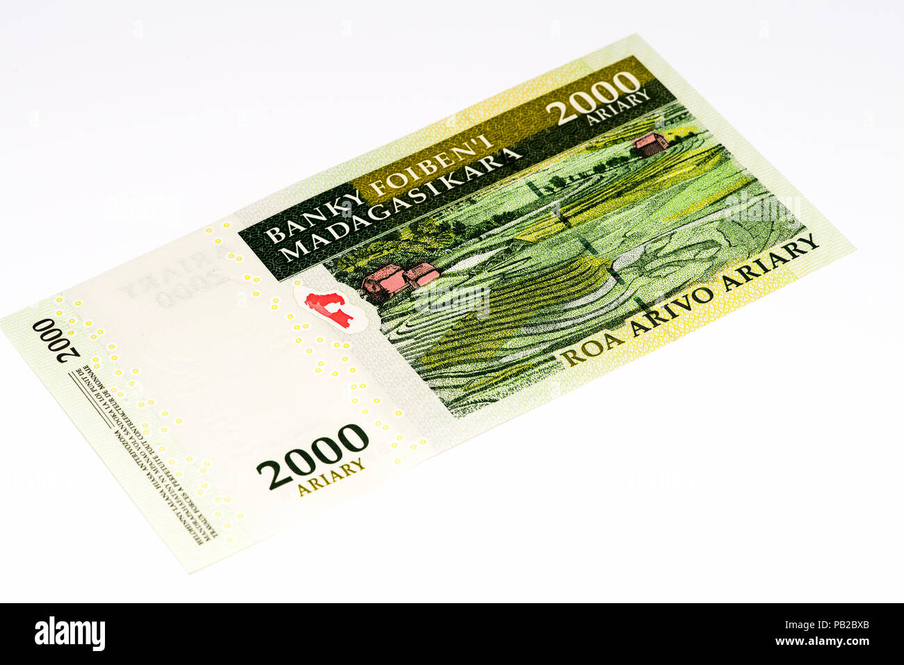 2000 Malagasy ariary bank note of Madagascar. Malagasy ariary is the ...