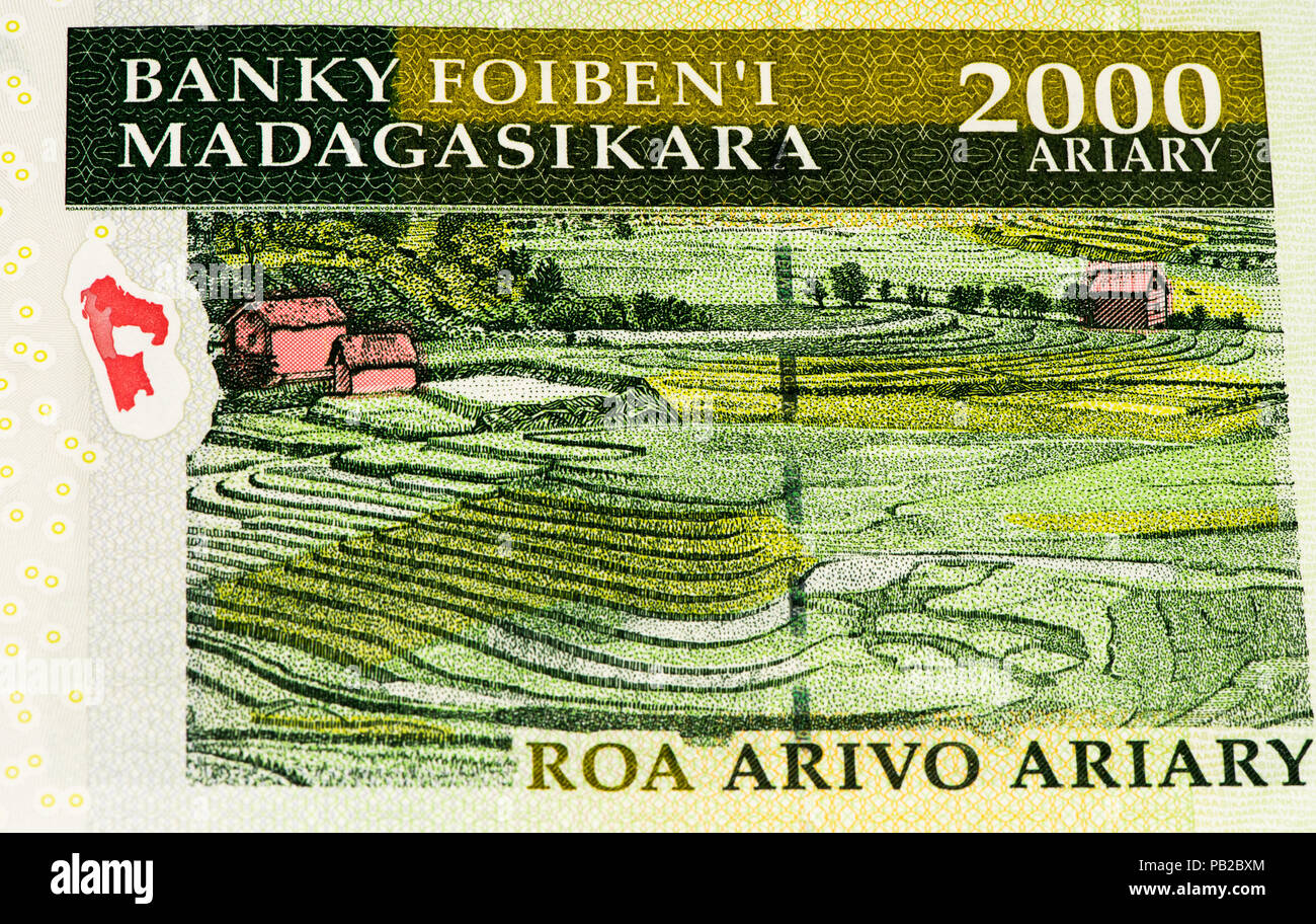 2000 Malagasy ariary bank note of Madagascar. Malagasy ariary is the ...