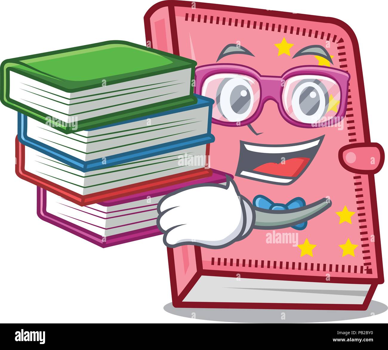 Student with book diary mascot cartoon style Stock Vector Image & Art ...