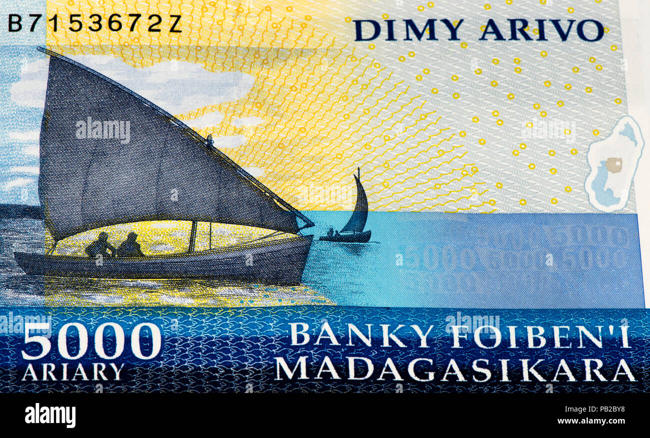 5000 Malagasy ariary bank note of Madagascar. Malagasy ariary is the ...