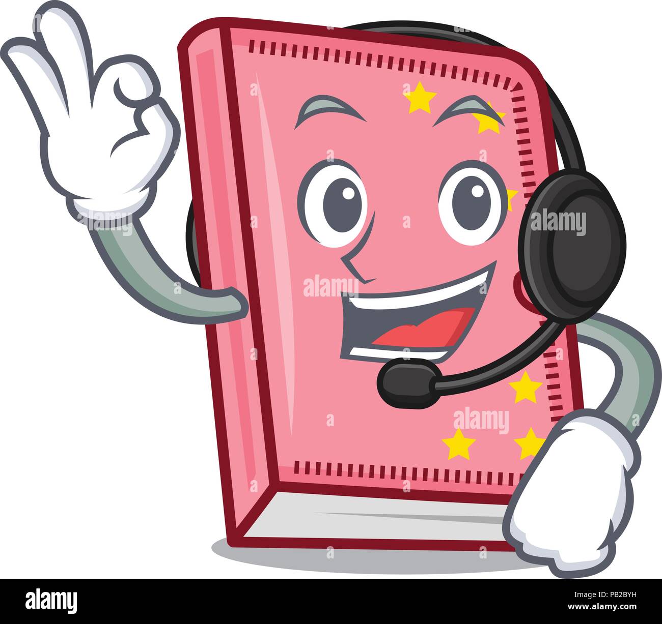 With headphone diary mascot cartoon style Stock Vector Image & Art - Alamy