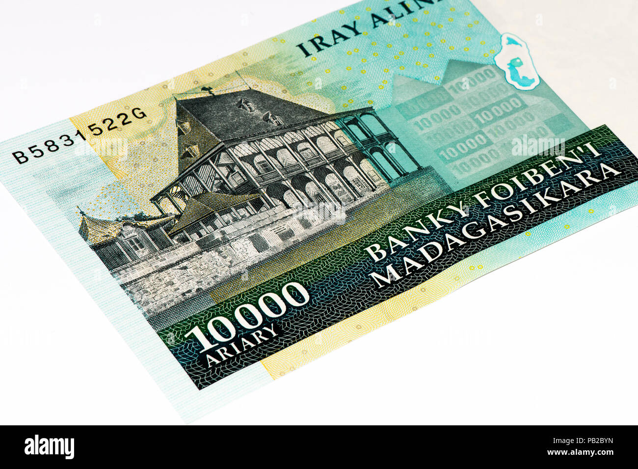 10000 Malagasy ariary bank note of Madagascar. Malagasy ariary is the ...