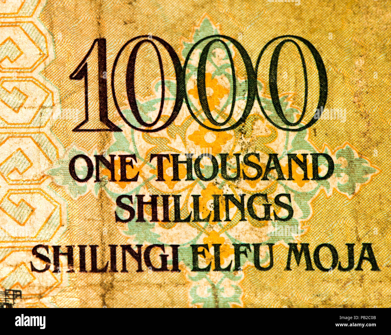 1000 Ugandan shillings bank note. Ugandan shilling is the national ...