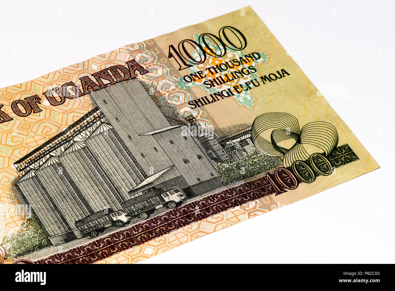 1000 Ugandan shillings bank note. Ugandan shilling is the national currency of Uganda Stock ...