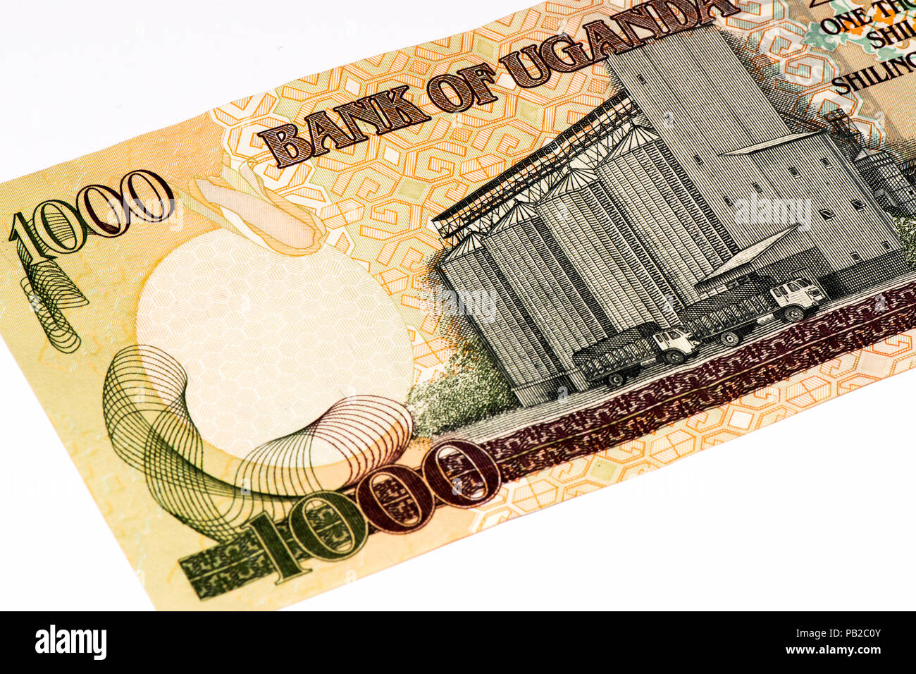 1000 Ugandan shillings bank note. Ugandan shilling is the national ...