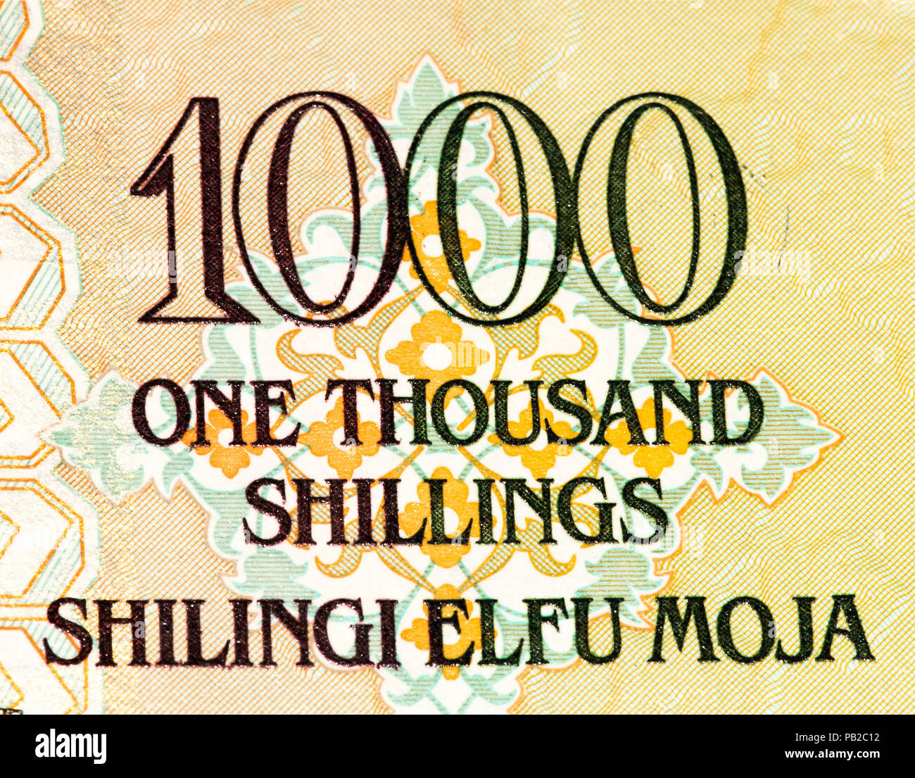 1000 Ugandan shillings bank note. Ugandan shilling is the national ...