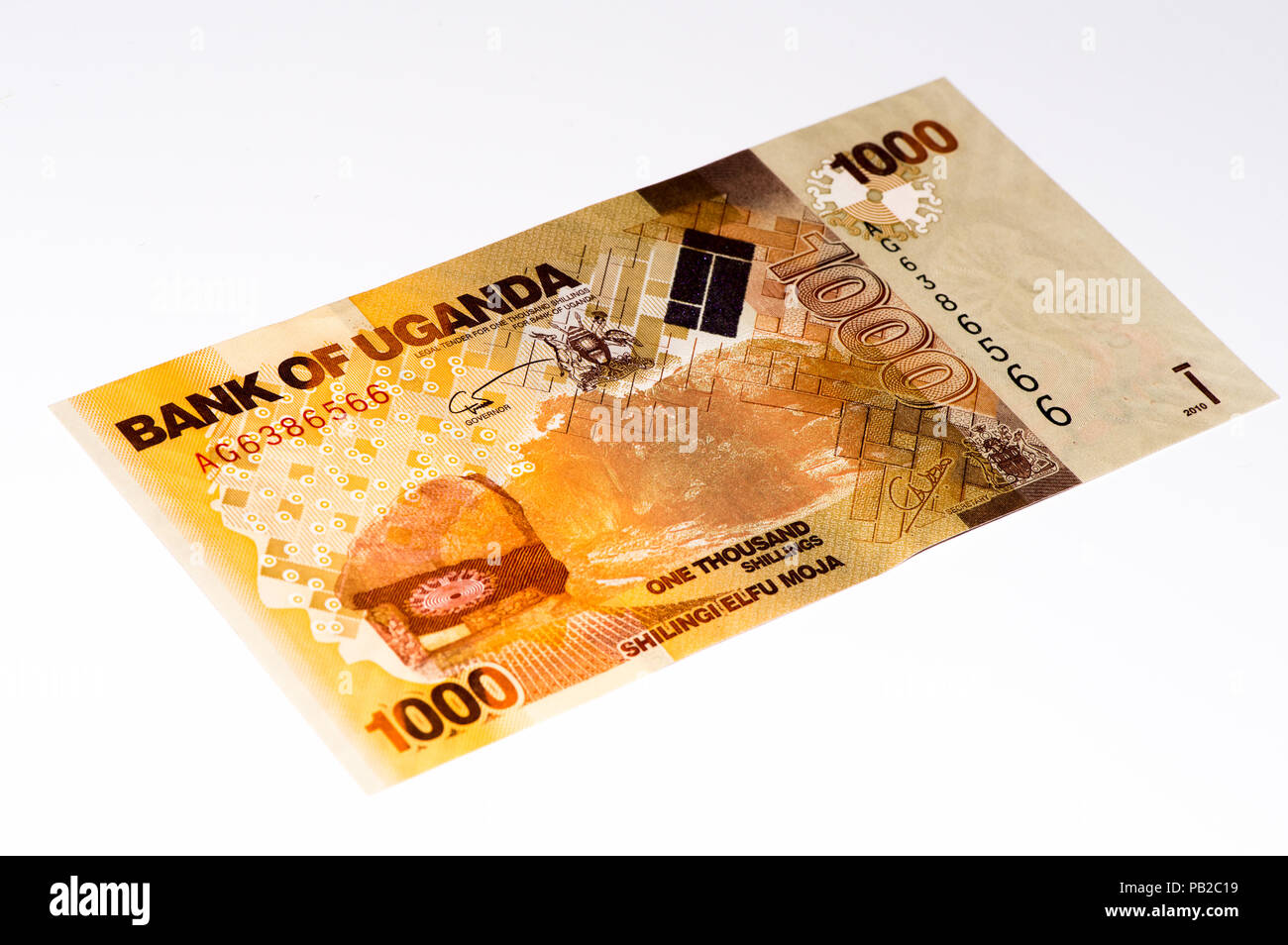 1000 Ugandan shillings bank note. Ugandan shilling is the national ...
