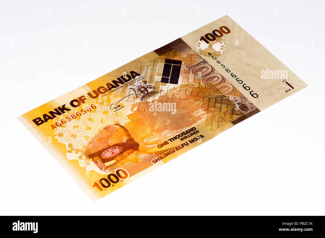 1000 Ugandan shillings bank note. Ugandan shilling is the national ...