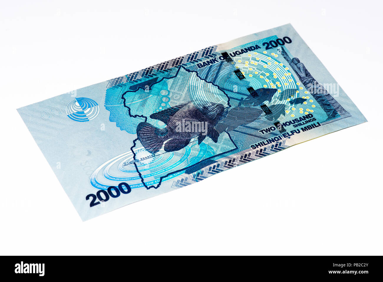 2000 Ugandan shillings bank note. Ugandan shilling is the national ...