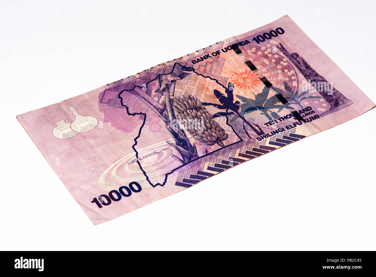 10000 Ugandan shillings bank note. Ugandan shilling is the national ...