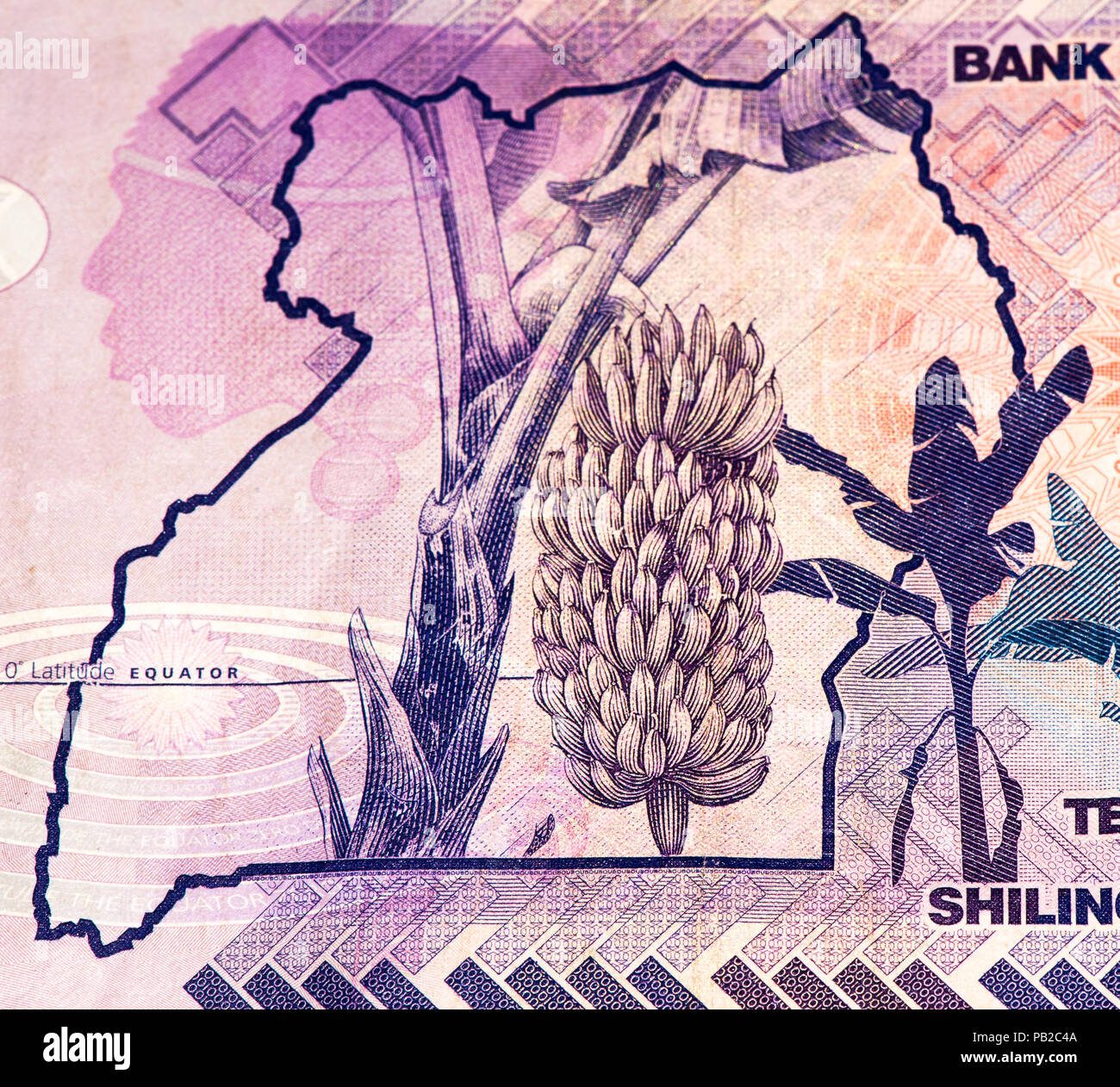 10000 Ugandan shillings bank note. Ugandan shilling is the national ...