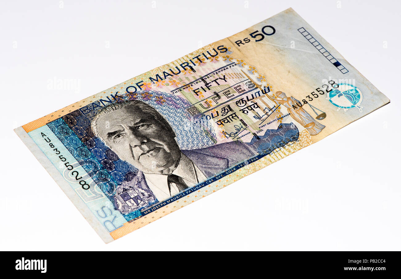 Mauritius Rupee Currency Note Sign High Resolution Stock Photography ...