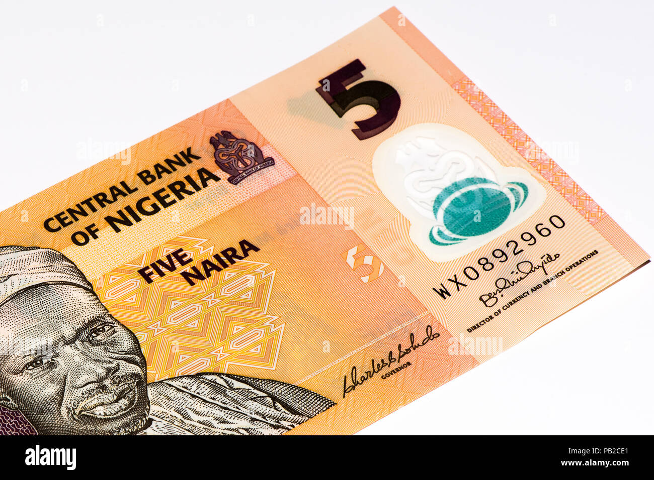 5 Nigerian naira bank note. Nigerian naira is the main currency of Nigeria Stock Photo - Alamy