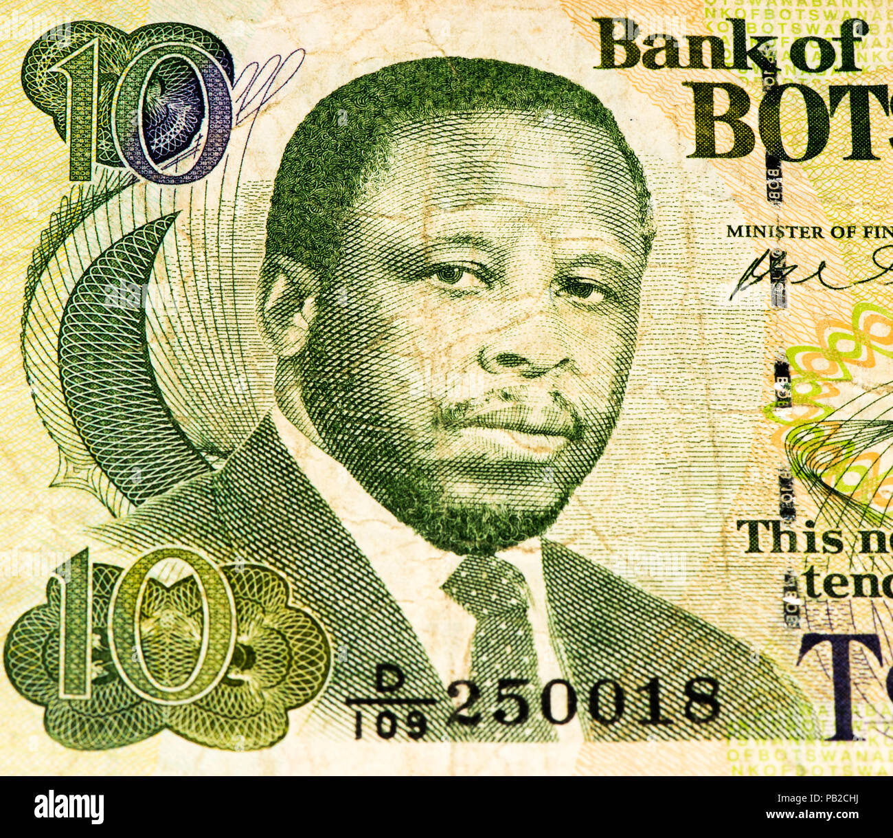 10 pula of Botswana.Pula is the national currency of Botswana Stock ...