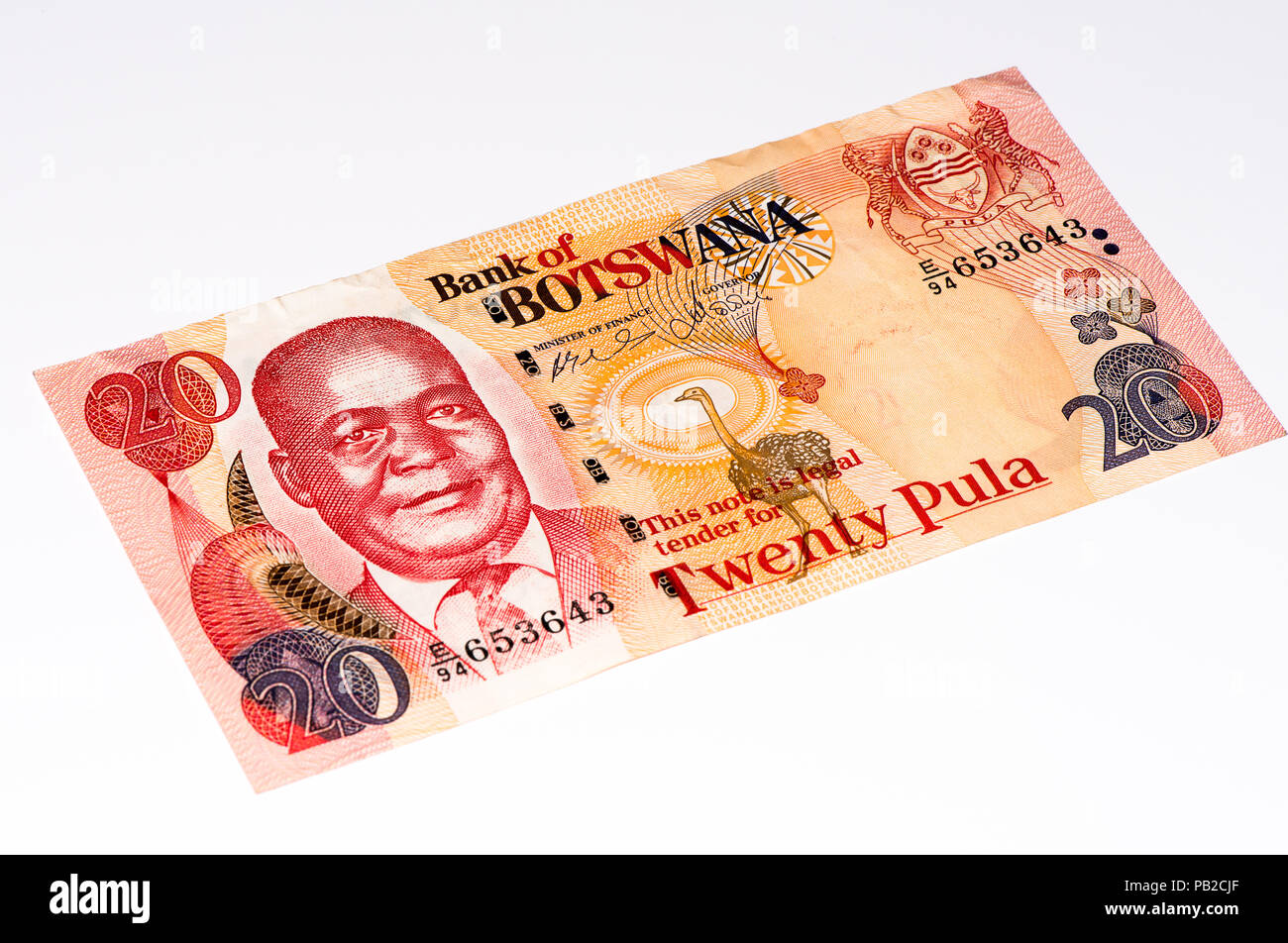 20 pula of Botswana.Pula is the national currency of Botswana Stock ...